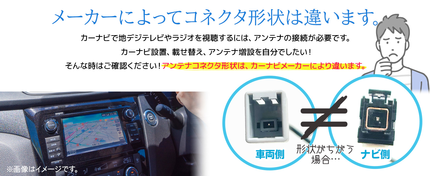 Amazon.co.jp: GT13 → VR1 変換ケーブルセット 4本 イクリプス 富士通テン パナソニック アルパイン 地デジアンテナケーブル張り替え用 純正ナビ フィルムアンテナ ...