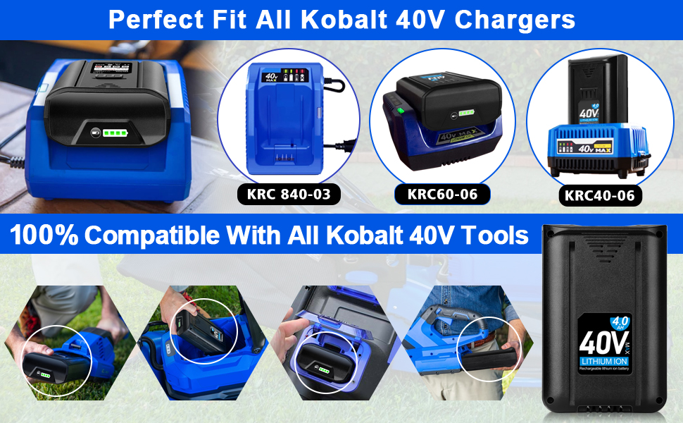 Amazon.com: DSANKE 40V 4000mAh Battery Replacement for Kobalt 40Volt Lithium Ion Battery KB440 ...