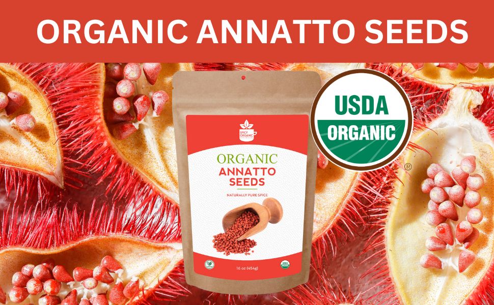 Amazon.com : SPICY ORGANIC Annatto Seeds Whole 16 Oz. – USDA Certified Organic - All-Natural ...