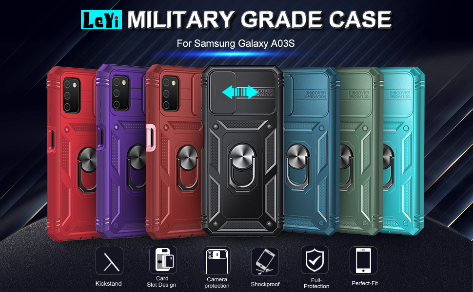 Amazon.com: LeYi Compatible for Samsung Galaxy A03s Phone Case: Galaxy AO3s Phone Case with ...