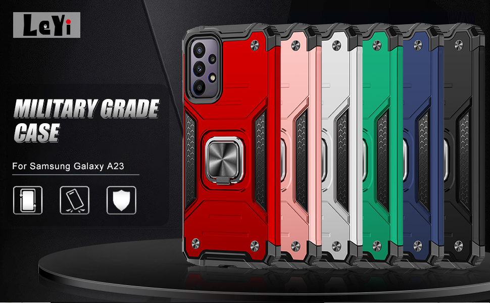 LeYi for Samsung Galaxy A23 4G/5G Phone Case and 2 Tempered Glass Screen Protector + 2 Camera ...