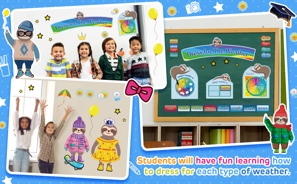 Amazon.com : 103 Pieces Weather Chart Bulletin Board Set for Classroom ...