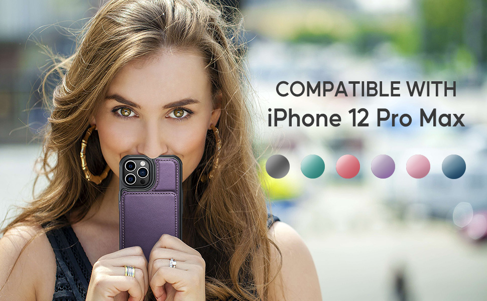 Amazon.com: Vinich for iPhone 12 Pro Max Wallet Case with Card Holder, Case for iPhone 12 Pro ...