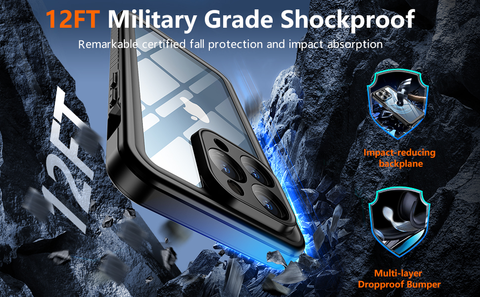 Amazon.com: Oterkin for iPhone 15 Pro Max Case Waterproof, Full Body Rugged Phone Case with ...