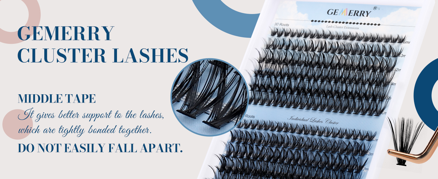 280pcs Lash Clusters GEMERRY Individual Lashes Eyelash Extensions 40D Lash Clusters 0.07 C Curl ...