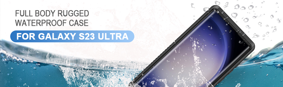 Lanhiem for Samsung Galaxy S23 Ultra Case, IP68 Waterproof Dustproof Shockproof Case with Built ...