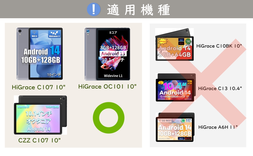 Amazon.co.jp: MoKo HiGrace OC101/C107、FancyDay C108 10インチ ケース HiGrace/CZZ C107、HiGrace OC101 ...