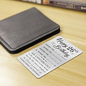 Amazon.com: MOQIYXL Happy 26th Birthday Card for Men Women, Small Engraved Wallet Card for 26 ...