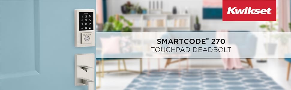 Kwikset SmartCode 270 Keyless Electronic Contemporary Touchpad Deadbolt, Auto Door Lock ...