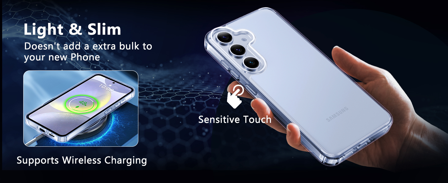 Amazon.com: FNTCASE for Samsung Galaxy S24-Plus Case: Clear Military Grade Shockproof Anti ...