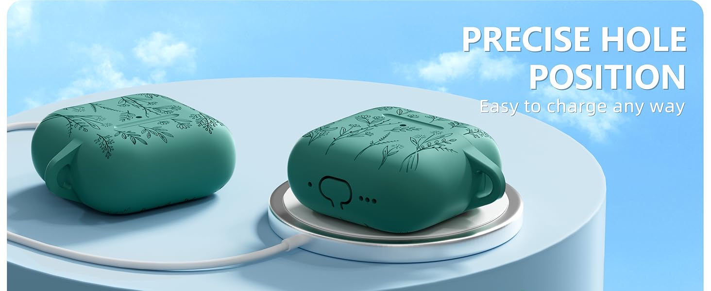 Amazon.com: for Airpods 3rd Generation Case with Cleaning Kit, Ekoonpft Flower Engraved Cases ...