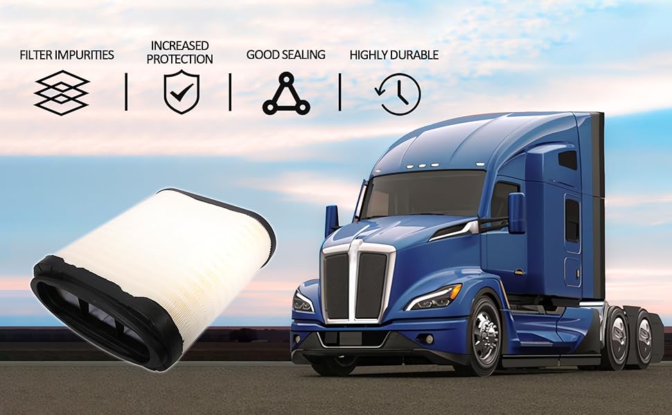 D37-1061 Filtro de aire para motor, para Kenworth T680 2023, para Peterbilt 579 2023, sustituye ...