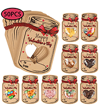 Amazon.com: Valentines Day Cards for Kids - 50 Pack Mason Jar Happy ...