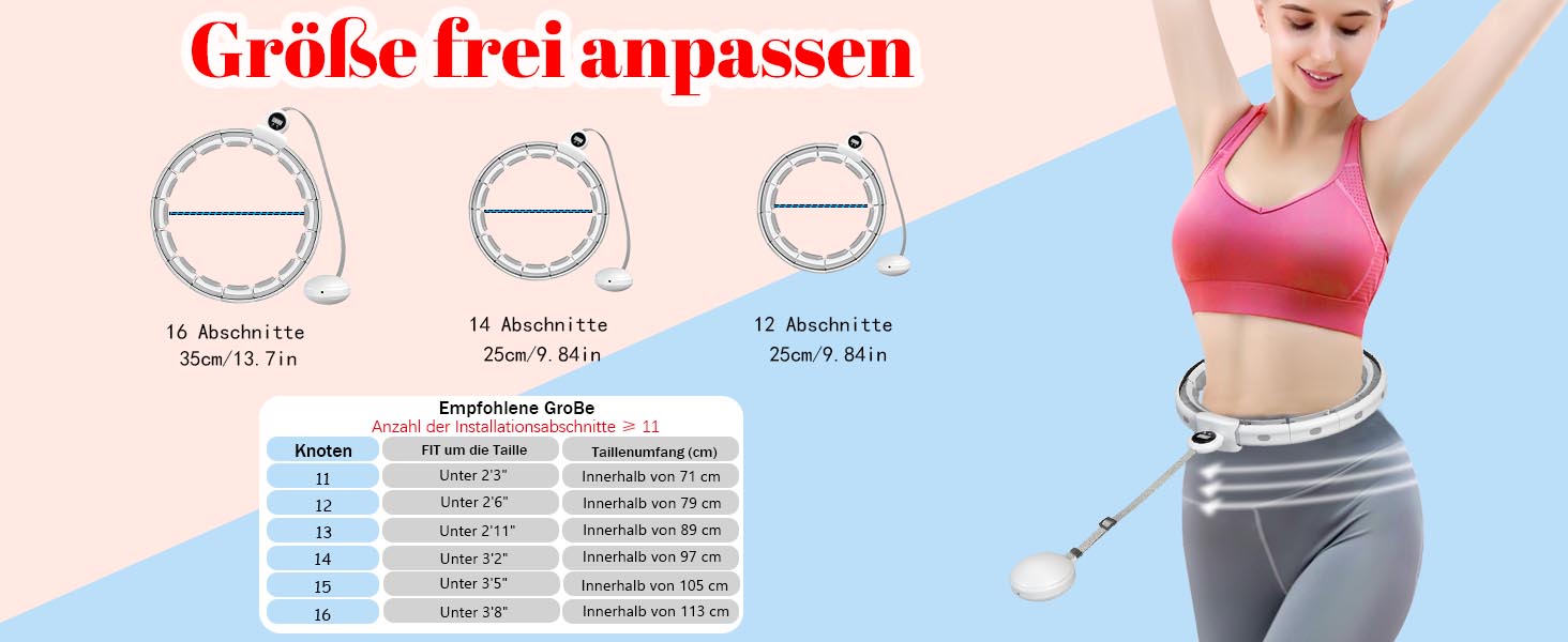 LETAO Smart Hula Hoop Reifen Erwachsen Leise | 16 Einstellbare Hoola Hoop Reifen : Amazon.de ...