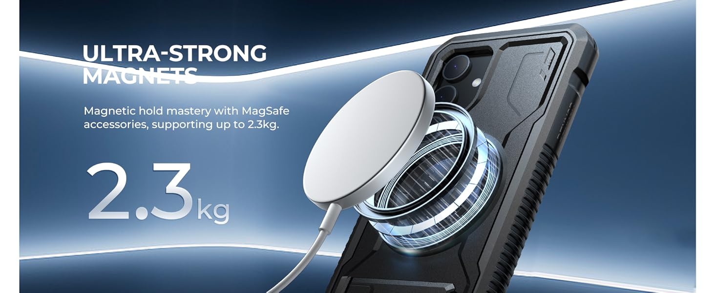 Amazon.com: Dexnor Magnetic Case for Samsung Galaxy S24 Case with Kickstand & 2 Front Frames ...