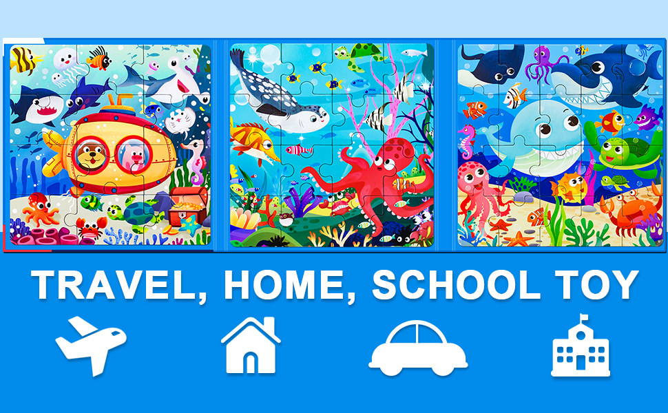 Amazon.com: Magnetic Puzzles for Kids Ages 3-5, 3 in 1 Ocean World ...