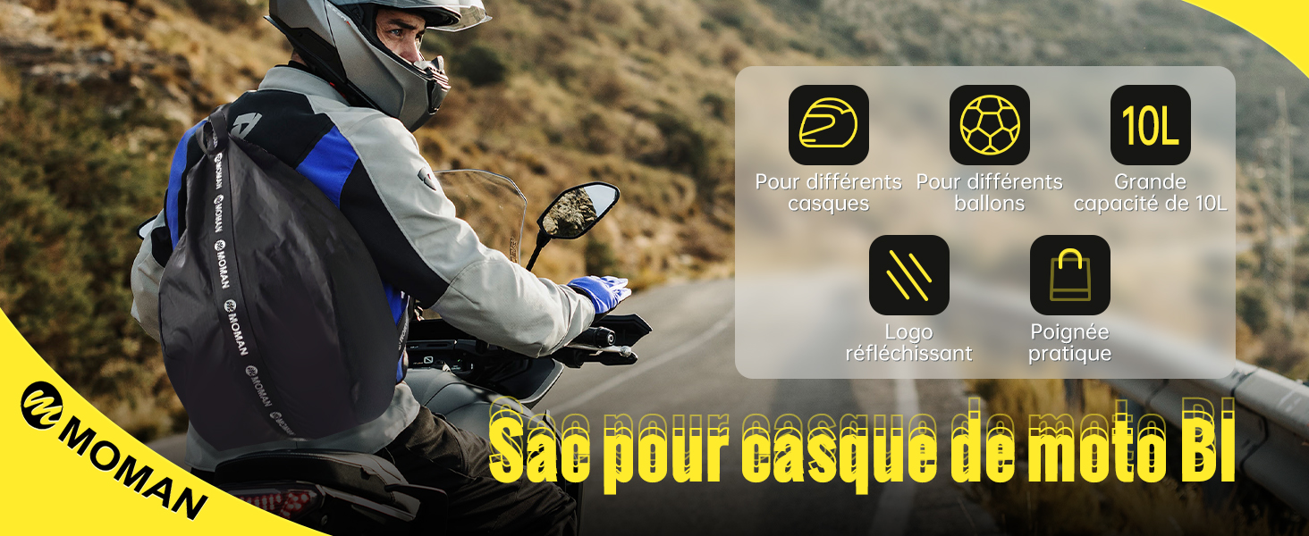 Moman Motorcycle Helmet Backpack Large Capacity Reflective Shoulder Bag for Travel Bike ...