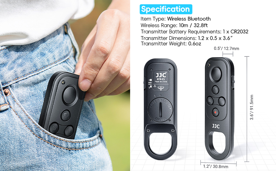 Amazon.com: JJC Bluetooth Wireless Remote Control for Fujifilm Fuji X-T5 X-T4 X-T3 X-T30 II X ...