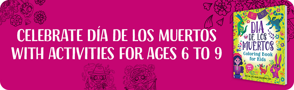 Día de los Muertos Coloring Book for Kids: Day of the Dead Coloring Fun ...