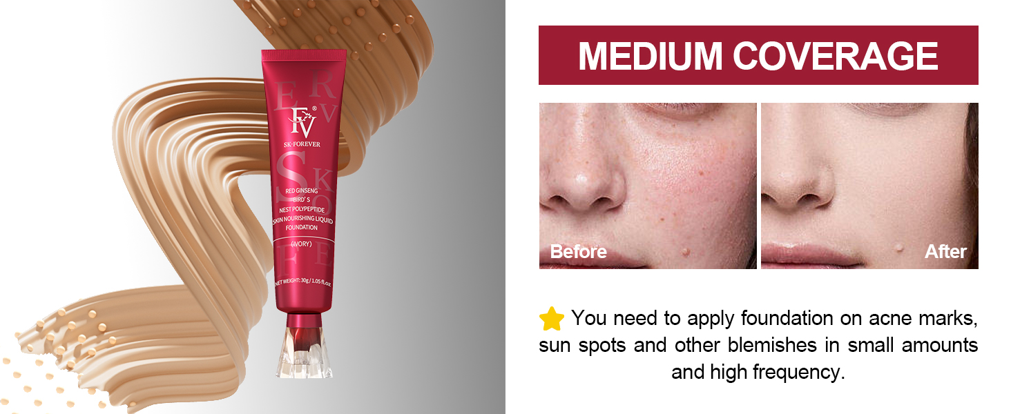 Amazon.com : FV Waterproof Liquid Foundation, Matte Oil-free Foundation, Medium Coverage ...