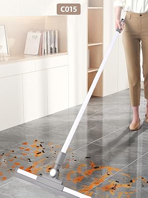 Amazon.com: Floor Squeegee with 180° Rotating Head, Squeegee for Floor with 53.5'' Long Handle ...