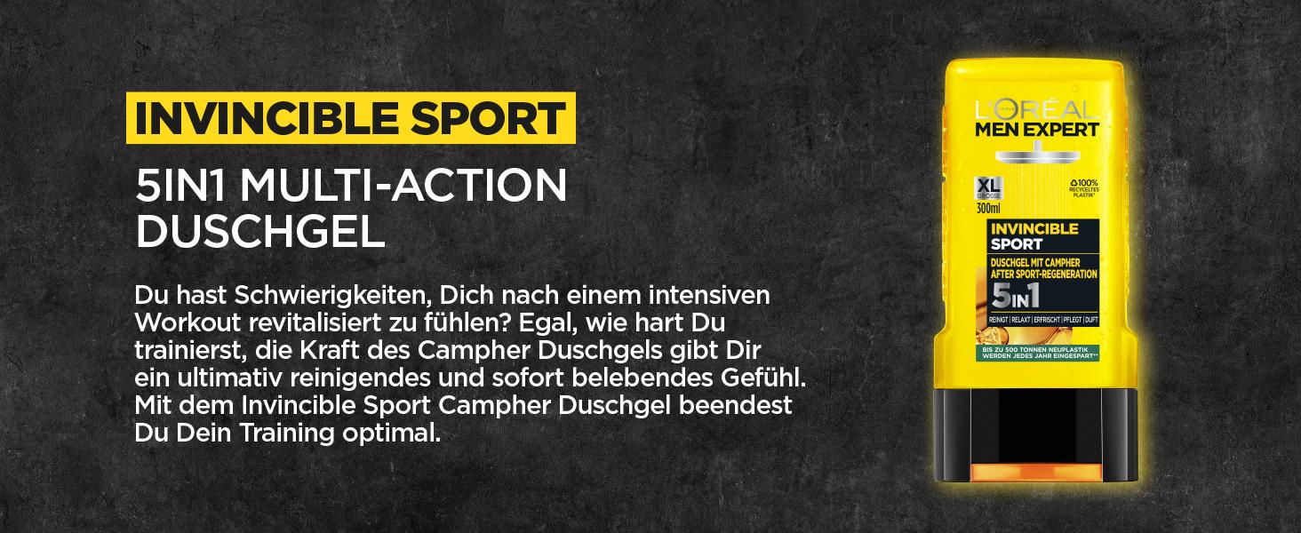 L'Oréal Paris Men Expert 5in1 Duschgel für Männer, Zur Reinigung von Körper, Haar und Gesicht ...