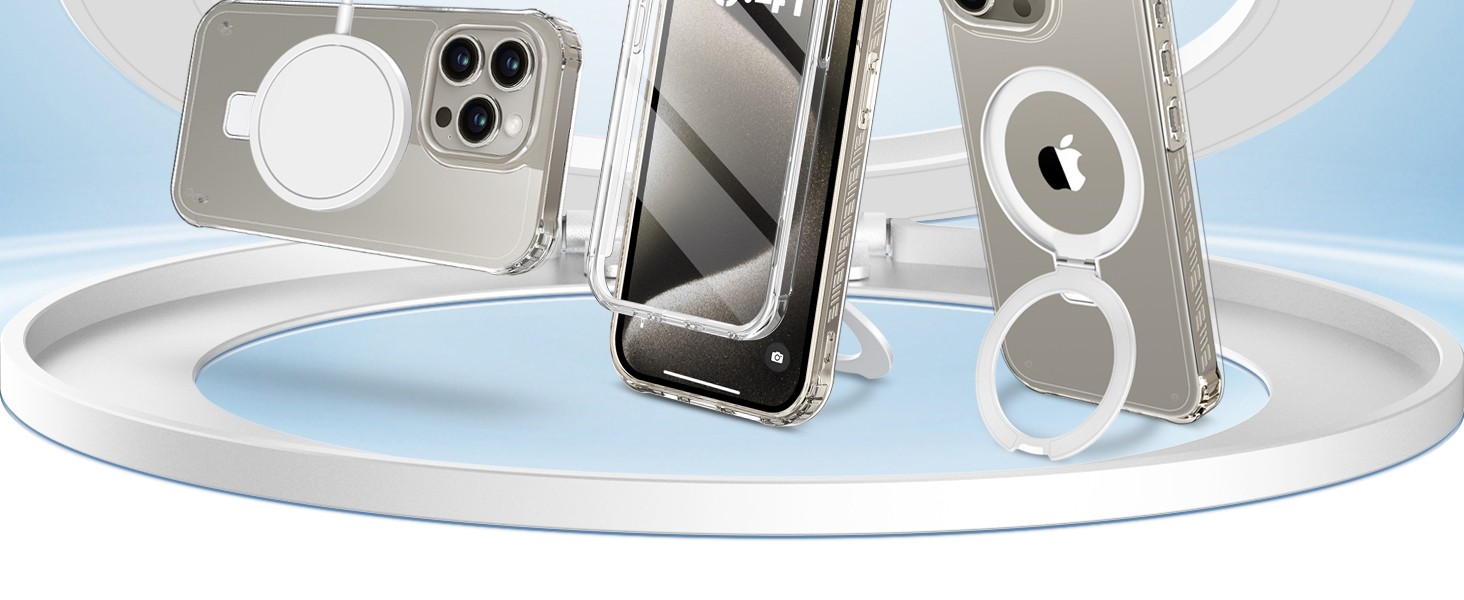 Amazon.com: BANLEA for iPhone 15 Pro Max Case, Built-in Screen Protector & Stand, with Camera ...