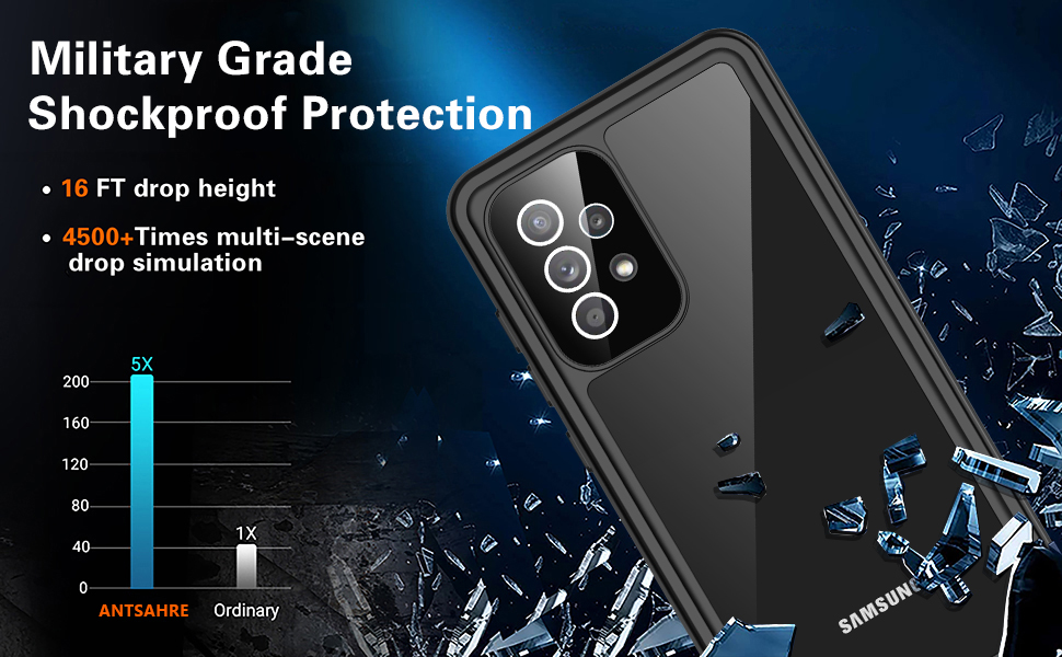 Amazon.com: ANTSHARE for Galaxy A52 5G Phone Case Waterproof, A52 Case with Built-in Lens ...