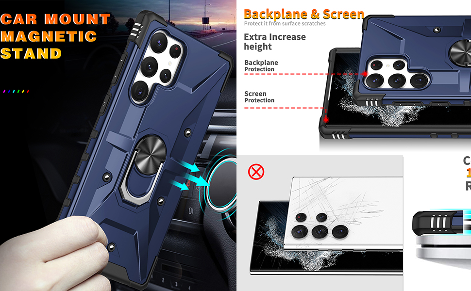 Amazon.com: TORRTOWAY Case for Samsung Galaxy S23 Ultra Case Military Grade Drop Case with ...