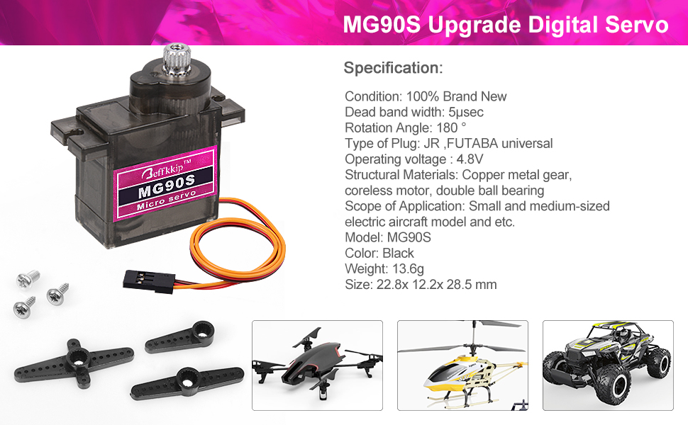 Amazon.com: Beffkkip MG90S 9g Servo Motor Micro Metal Gear for Robot ...