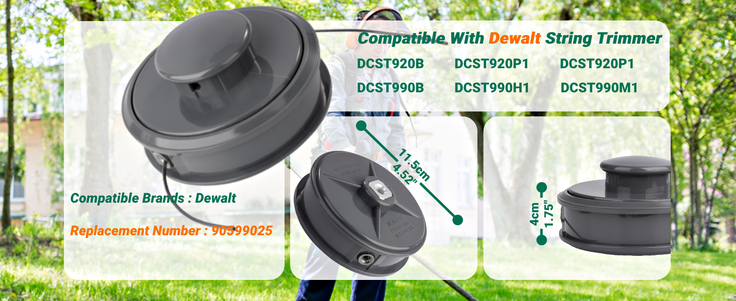 Amazon.com: Eyoloty 90599025 Trimmer Replacement Head and Line Compatible with Dewalt DCST920B ...