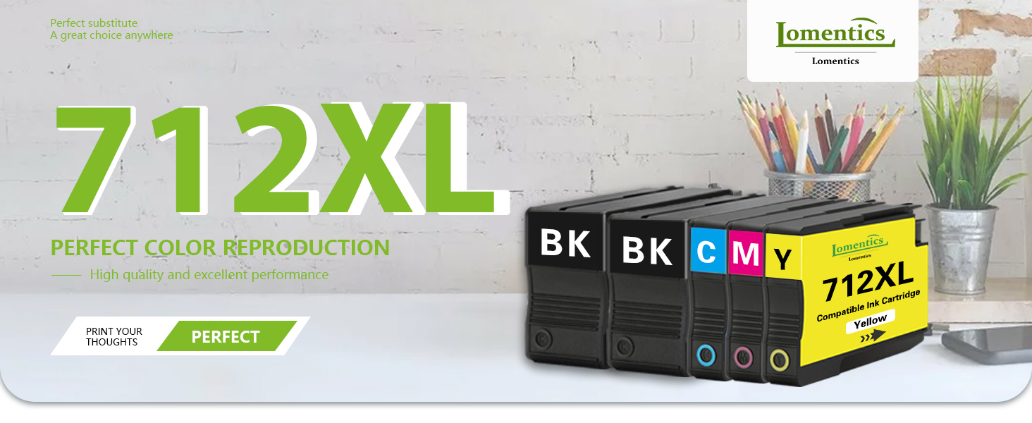 Amazon.com: 712XL 712 Ink Cartridges High Yield (5-Pack, 80-ml 2Black, 29-ml 1Cyan/1Magenta ...