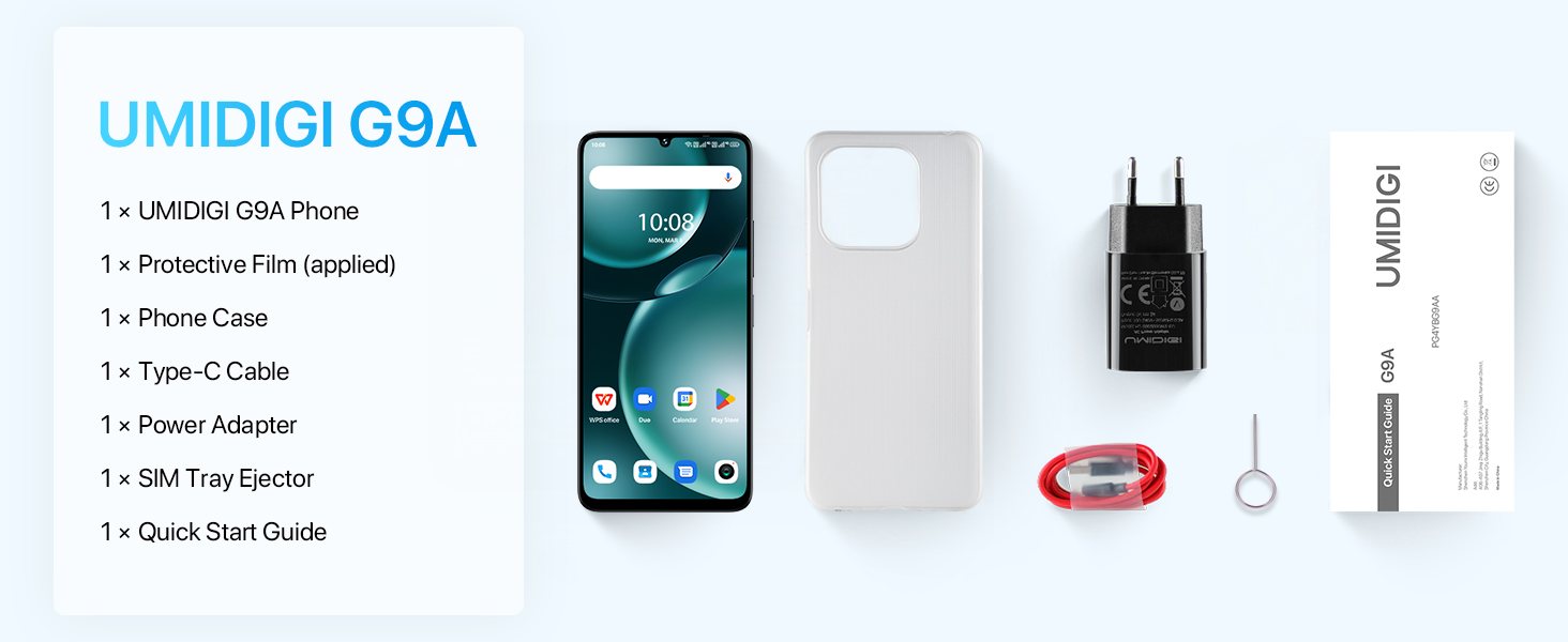 UMIDIGI G9A Mobile Phones, Android 14 Go Smart phone, 6.75" HD Display, 8(4+4) GB +64GB/1TB ...