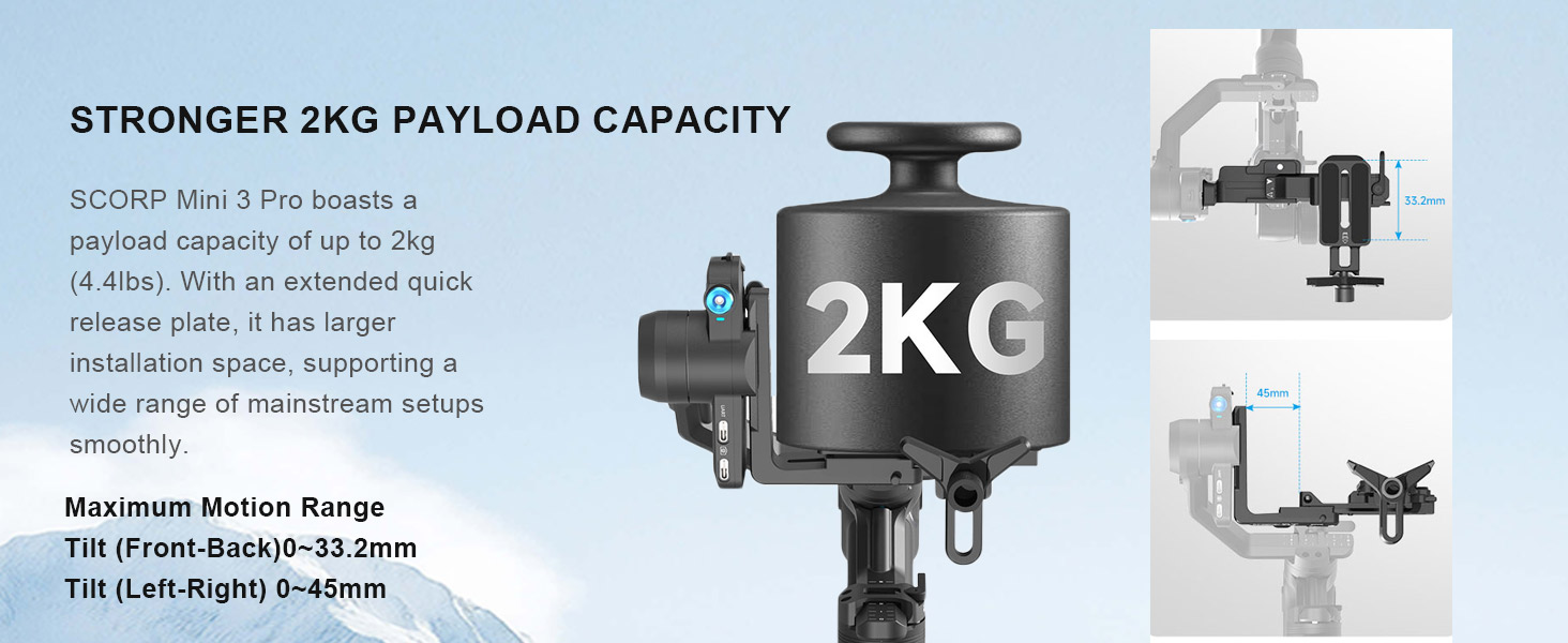 Amazon.com : FeiyuTech SCORP Mini-3-Pro Gimbal Stabilizer for Camera Mirrorless/Compact/Action ...