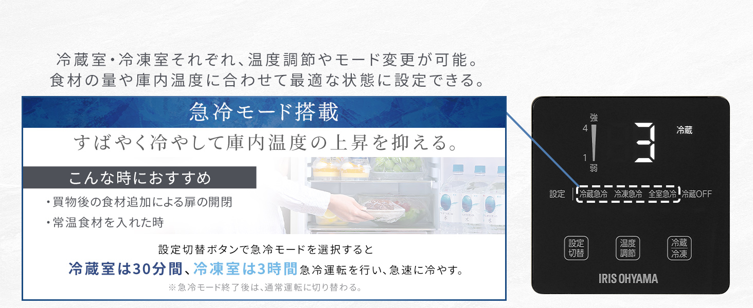 Amazon | \外からパネルで温度調節/アイリスオーヤマ 冷蔵庫 153L 一人暮らし 静音 温度操作 右開き IRSN-15B-CW | アイリスオーヤマ(IRIS OHYAMA ...