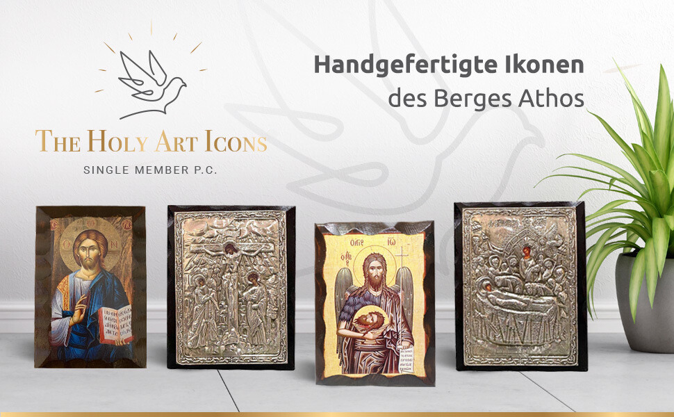 Amazon.de: The Holy Art Icons Handgefertigte griechisch-christlich-orthodoxe Holz-Metall-Ikone ...
