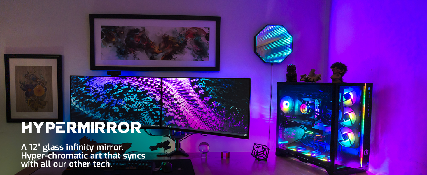 HyperCube Nano Infinity Cube LED Light with Stand - 5.5-Inch Sound ...