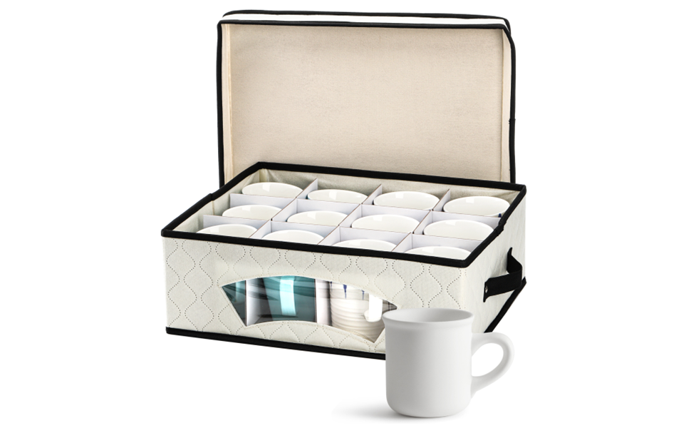 Dicunoy Mug and Cup Storage Box, China Storage Containers with Dividers ...