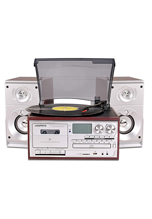 Amazon.com: LoopTone Vinyl Record Player 10 in 1 3 Speed Bluetooth Vintage Turntable CD Cassette ...