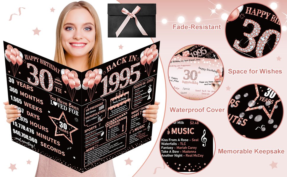 Amazon.com : Yatufom Large 30th Birthday Card with Envelope, Happy 30th Birthday Decorations for ...