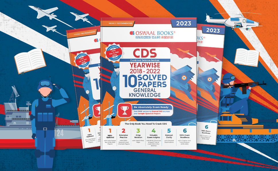 Oswaal CDS Combined Defence Services Yearwise (2018-2022) 10 Solved Papers English (For 2023 ...