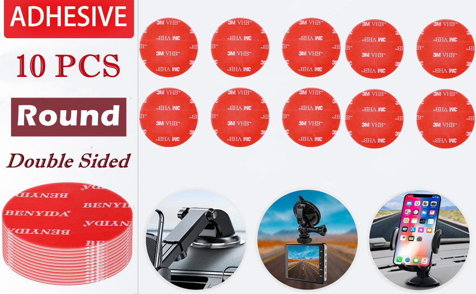 10 PCS Round Double Sided Tape Heavy Duty, 3M VHB Mounting Tape Pad Sticker Strong Adhesive ...