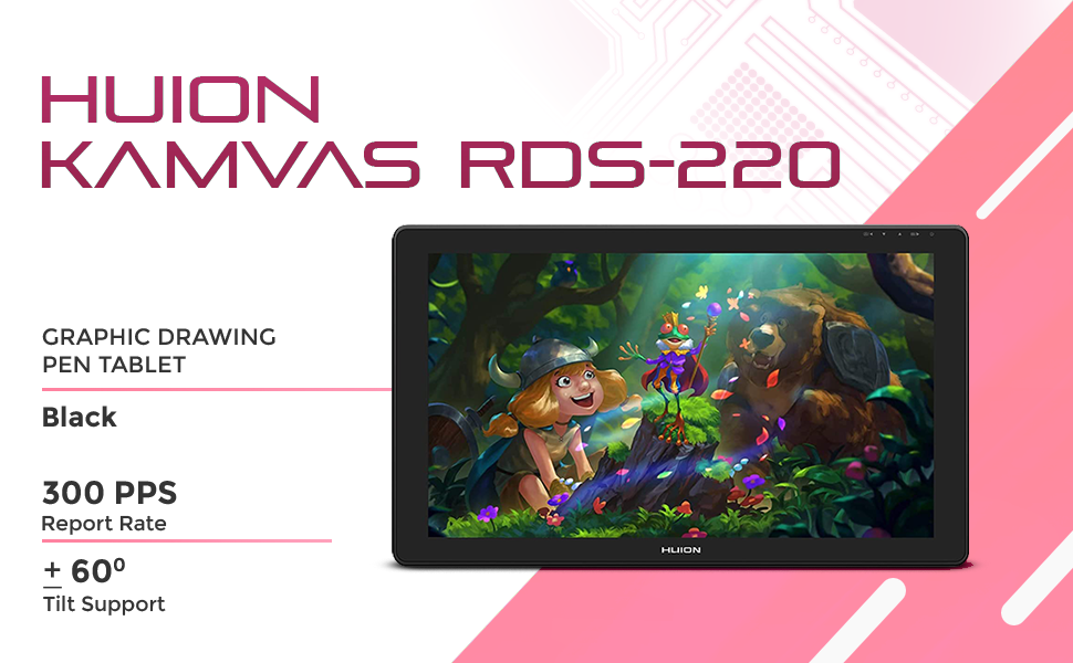Amazon.in: Buy HUION KAMVAS RDS 220 Pen Display Graphics Drawing Tablet with Full- Laminated QHD ...