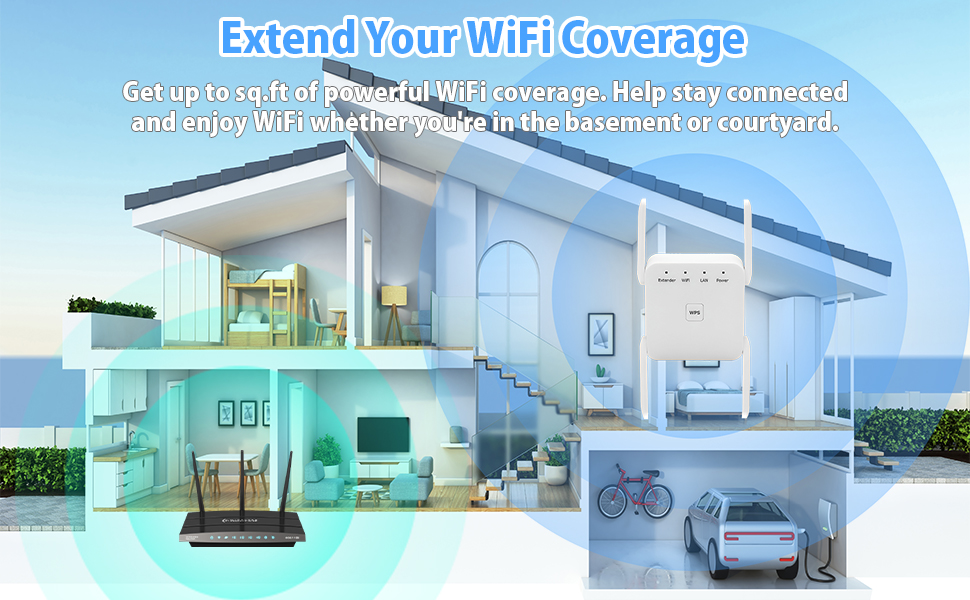 Amazon.com: WiFi Extender Signal Booster, WiFi Extender, 5G 1200Mbps ...