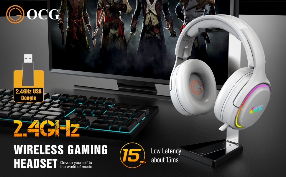 Amazon.com: OCG Wireless Bluetooth Gaming Headphones for PlayStation 4, PS5, PC, Nintendo Switch ...