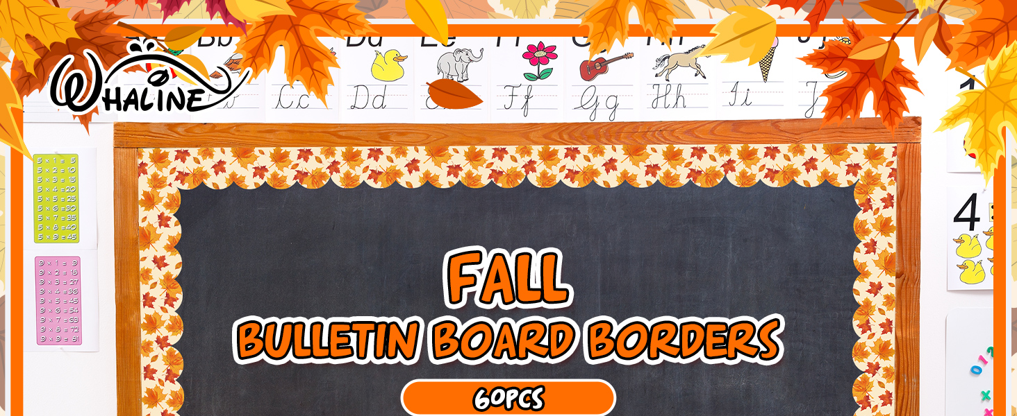 Amazon.com: Whaline 69Ft Fall Bulletin Board Borders Watercolor Pumpkin ...