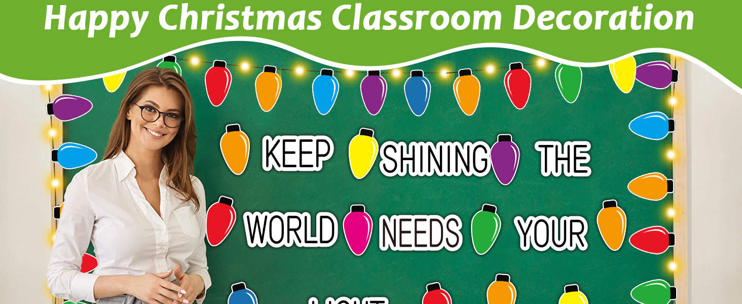 Amazon.com: ZOIIWA 105 Pieces Christmas Light Bulbs Bulletin Board Set ...