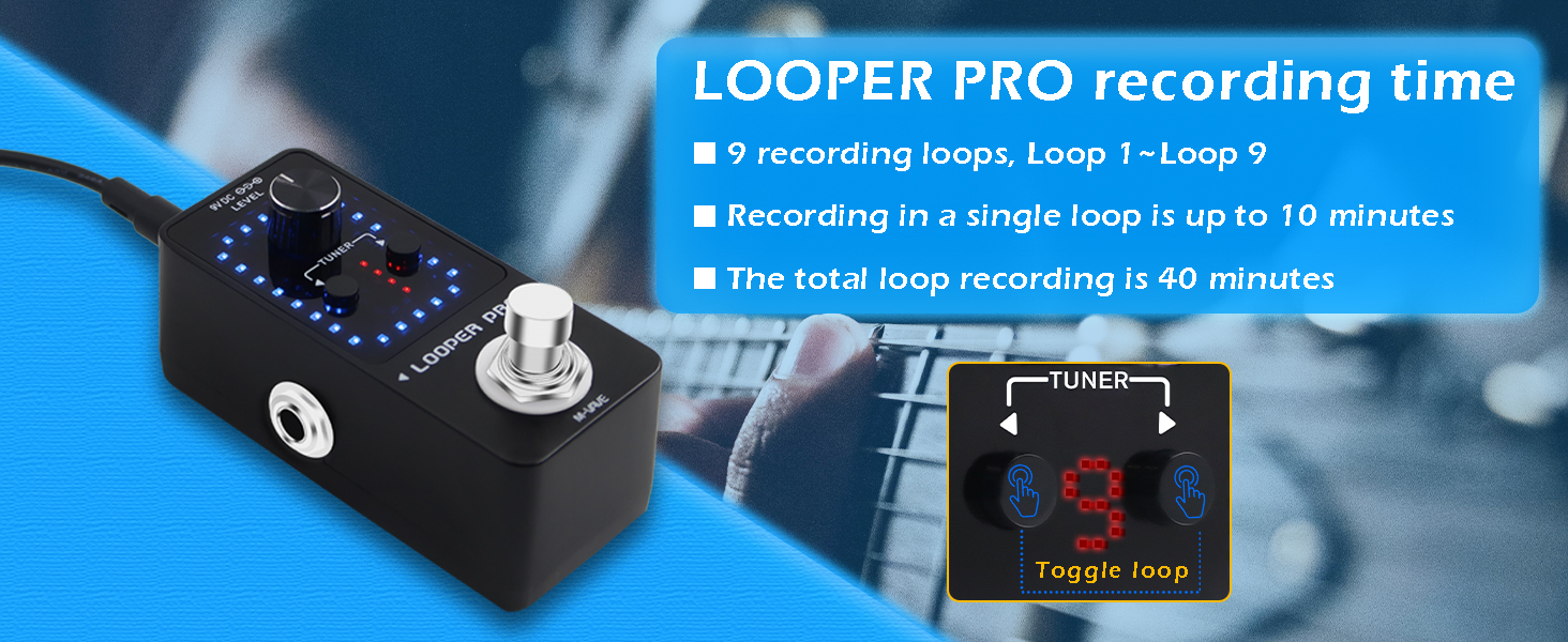 Amazon.com: M-VAVE Loop Pedal Pro- 40 Mins Looping Time 9 Loops Professional Guitar Looper Pedal ...