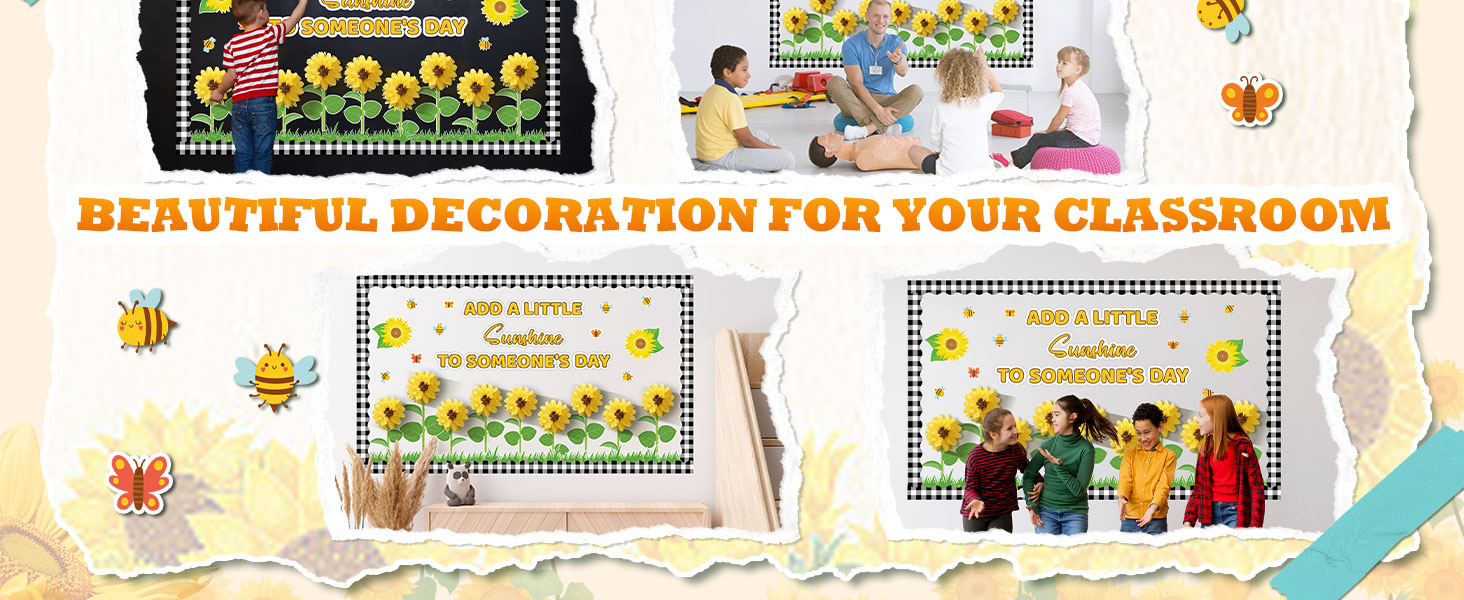 Amazon.com: Sunflower Bulletin Board Decorations Back to School 3D ...