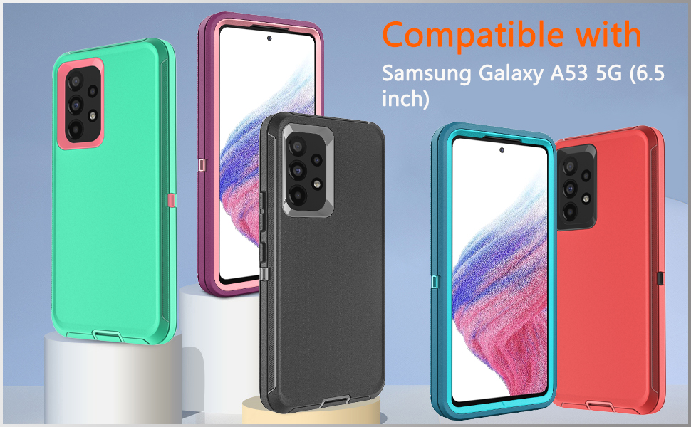 Amazon.com: HONG-AMY for Samsung A53 5G Case, Galaxy A53 5G Case with 2 Pcs Nano Explosion-Proof ...